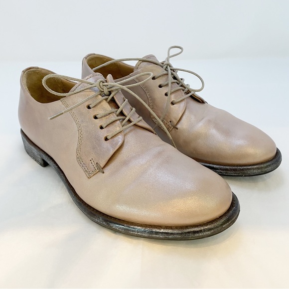 Moma | Shoes | Moma Lace Up Oxford Loafers In Metallic Beige 36 Fits ...